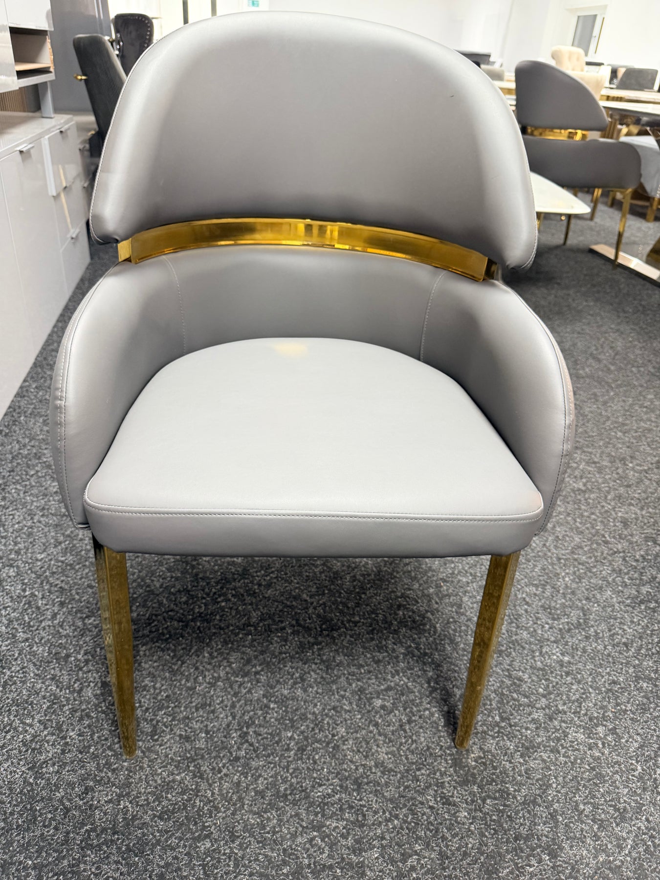 Madrid 180cm Gold Dining Table with Gold Leather Dining Chairs | Luxur – Eliteambientinteriors